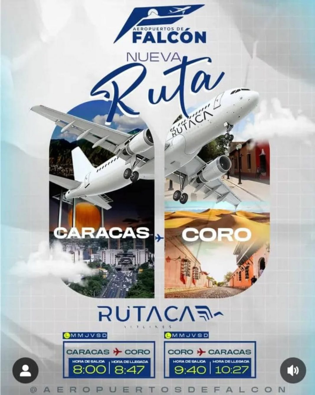 Aerolínea venezolana Rutaca anuncia vuelos desde Coro